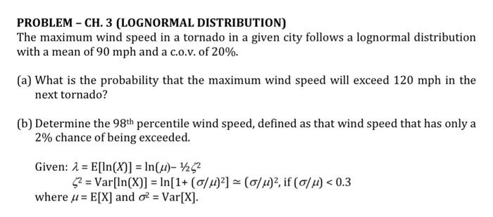 Solved Problem Ch 3 Lognormal Distribution The Maximum 