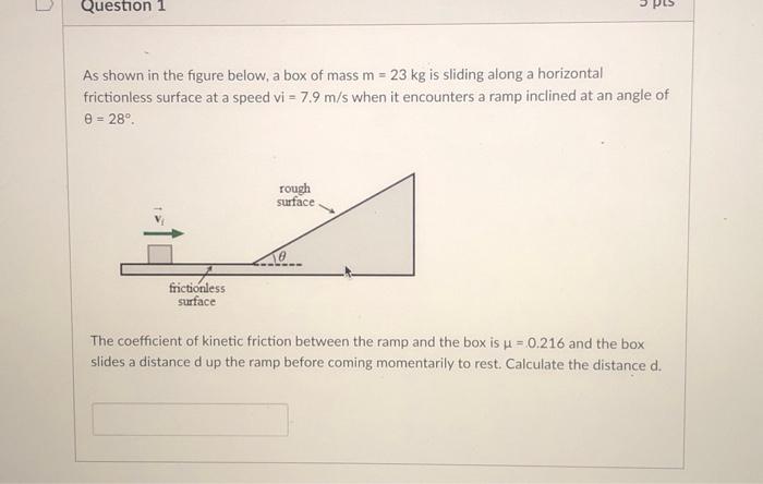 Solved As shown in the figure below, a box of mass m=23 kg | Chegg.com
