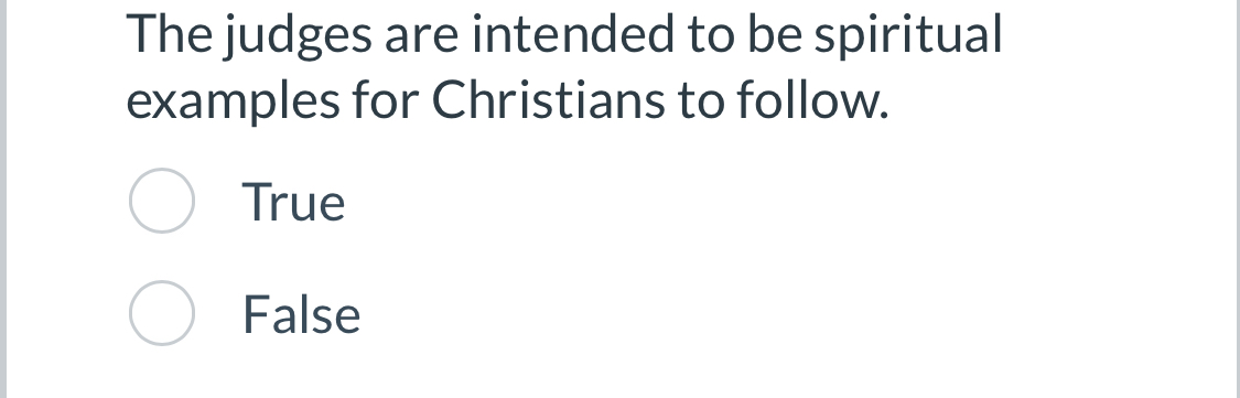 The judges are intended to be spiritual examples for | Chegg.com