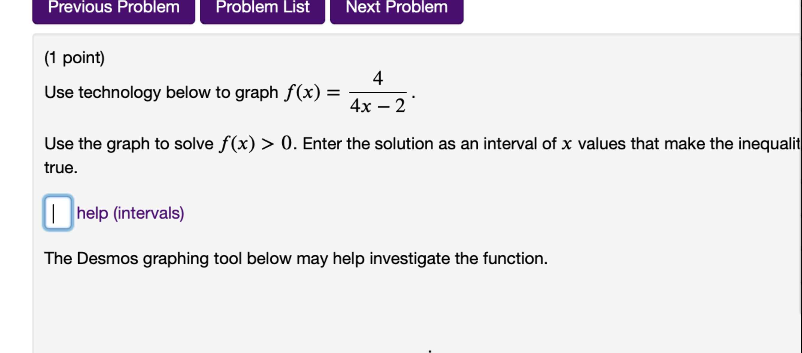 Solved (1 ﻿point)Use technology below to graph | Chegg.com