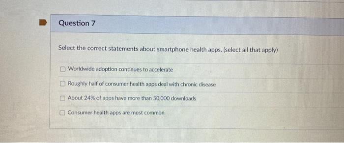 Solved Question 7 Select the correct statements about | Chegg.com