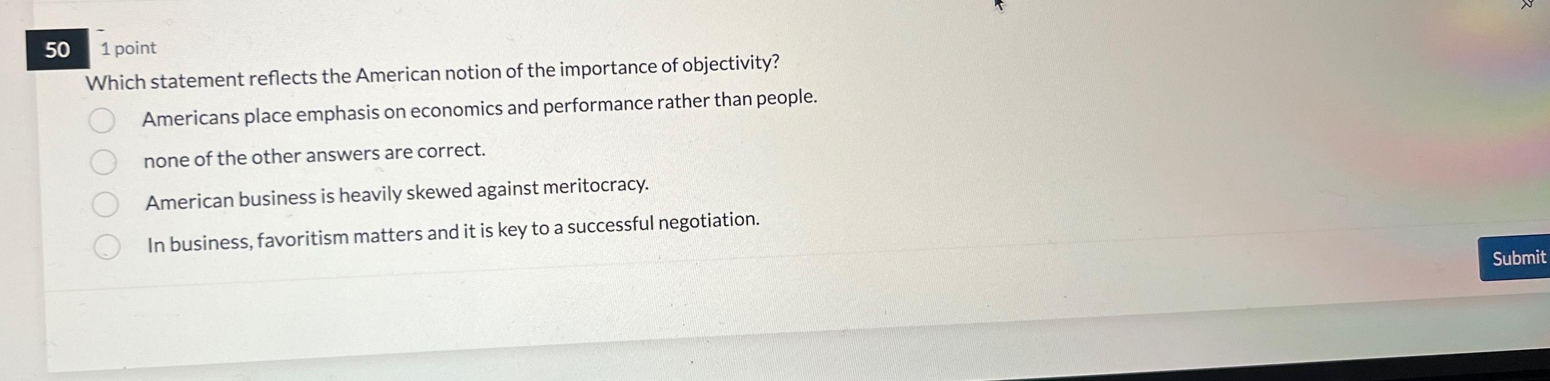 Solved 501 ﻿pointWhich statement reflects the American | Chegg.com