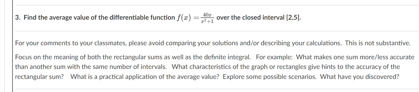 Solved Find the average value of the differentiable function | Chegg.com