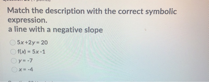 Solved Match the description with the correct symbolic | Chegg.com