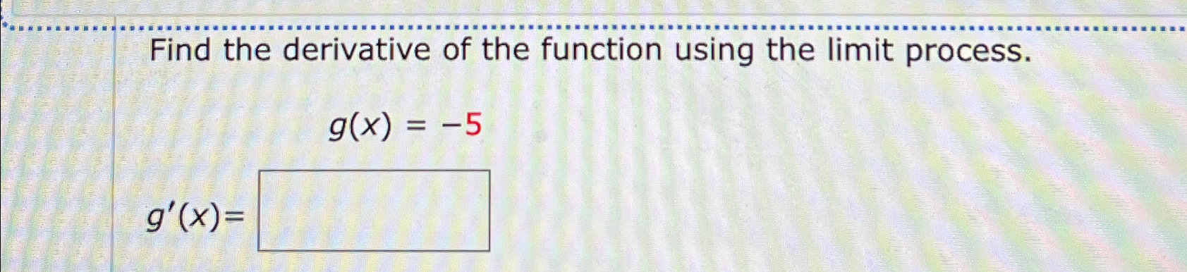 Solved Find the derivative of the function using the limit | Chegg.com