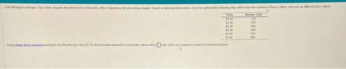 Solved Café Michigan's manager, Gary Stark, suspects that | Chegg.com