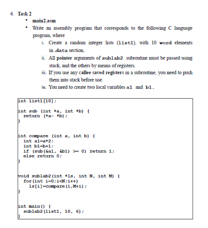 Solved Write an assembly program that corresponds to the | Chegg.com