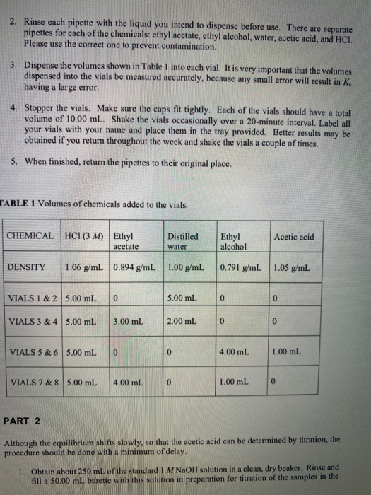 EXPERIMENT 2 CHEMICAL EQUILIBRIUM Objective: To | Chegg.com