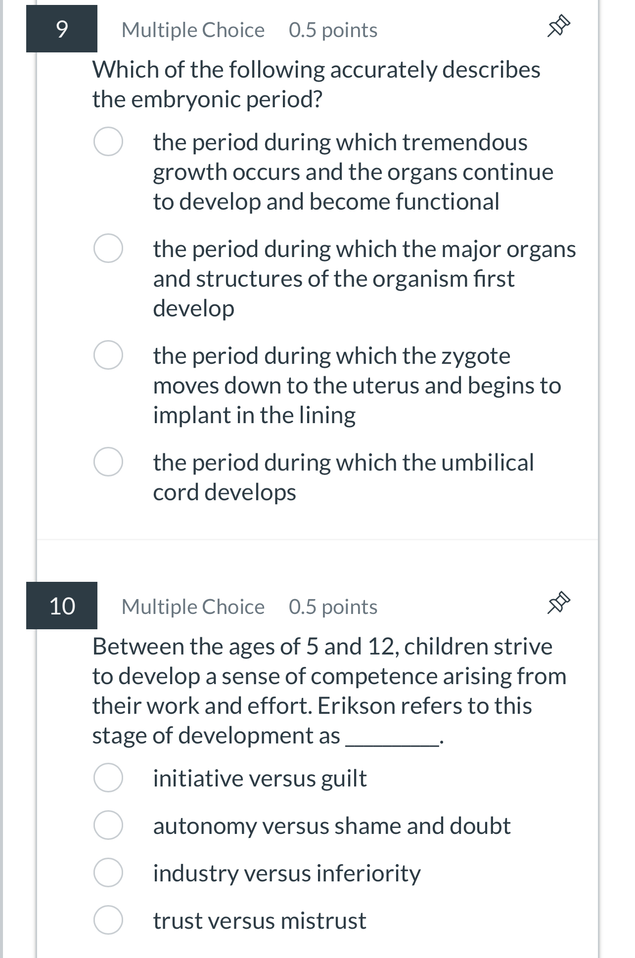 Solved 9Multiple Choice0.5 ﻿pointsWhich of the following | Chegg.com