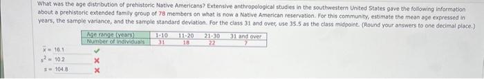 Solved What was the age distribution of prehistoric Native | Chegg.com