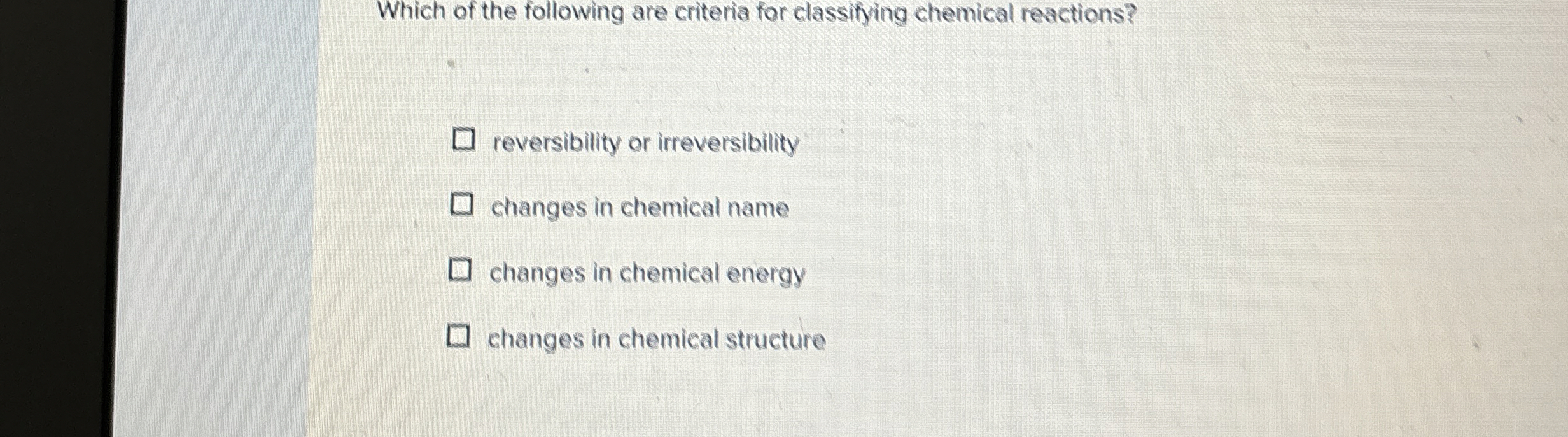 Solved Which of the following are criteria for classifying | Chegg.com