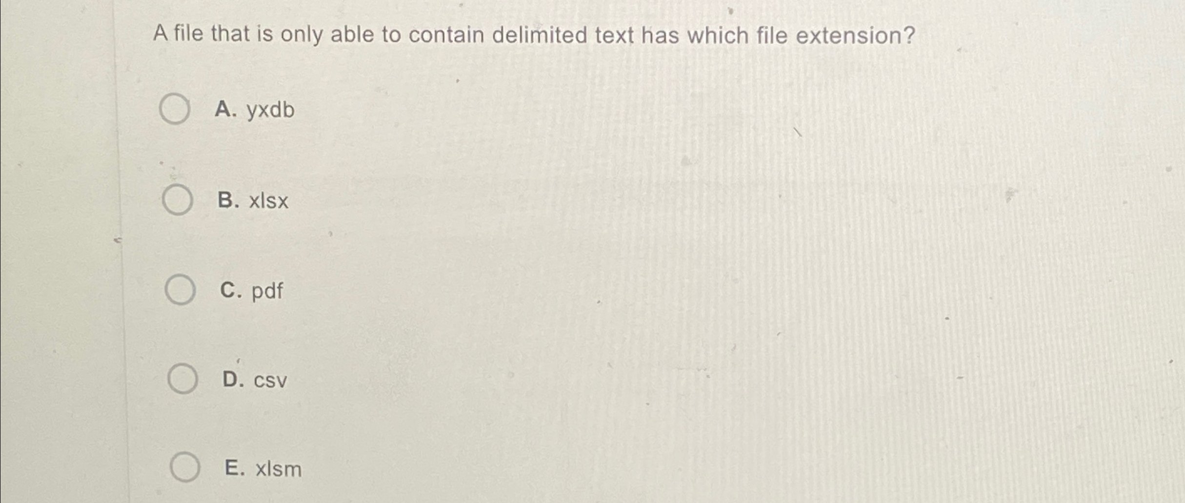 Solved A file that is only able to contain delimited text | Chegg.com