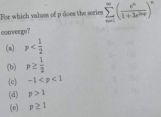 Solved For which values of p ﻿does the series | Chegg.com