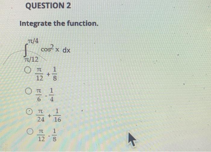 Solved Integrate the function. | Chegg.com