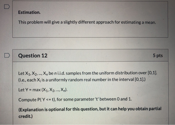 Solved Estimation. This problem will give a slightly | Chegg.com