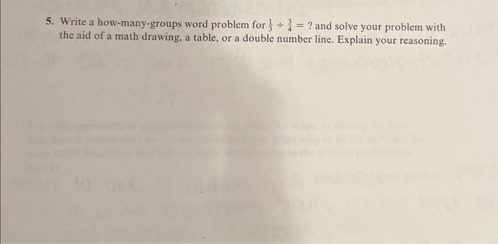 Solved 5. Write a how-many-groups word problem for 31÷43= ? | Chegg.com