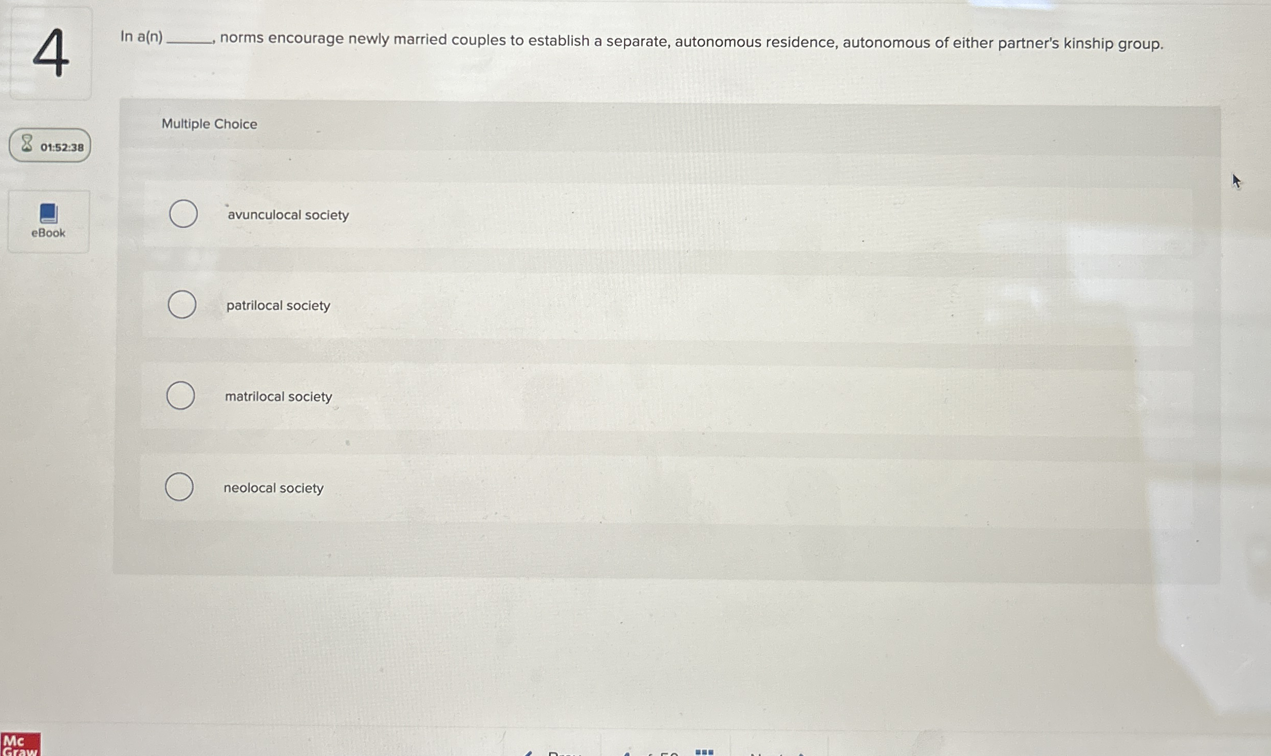 Solved 4lna(n) ﻿norms encourage newly married couples to | Chegg.com