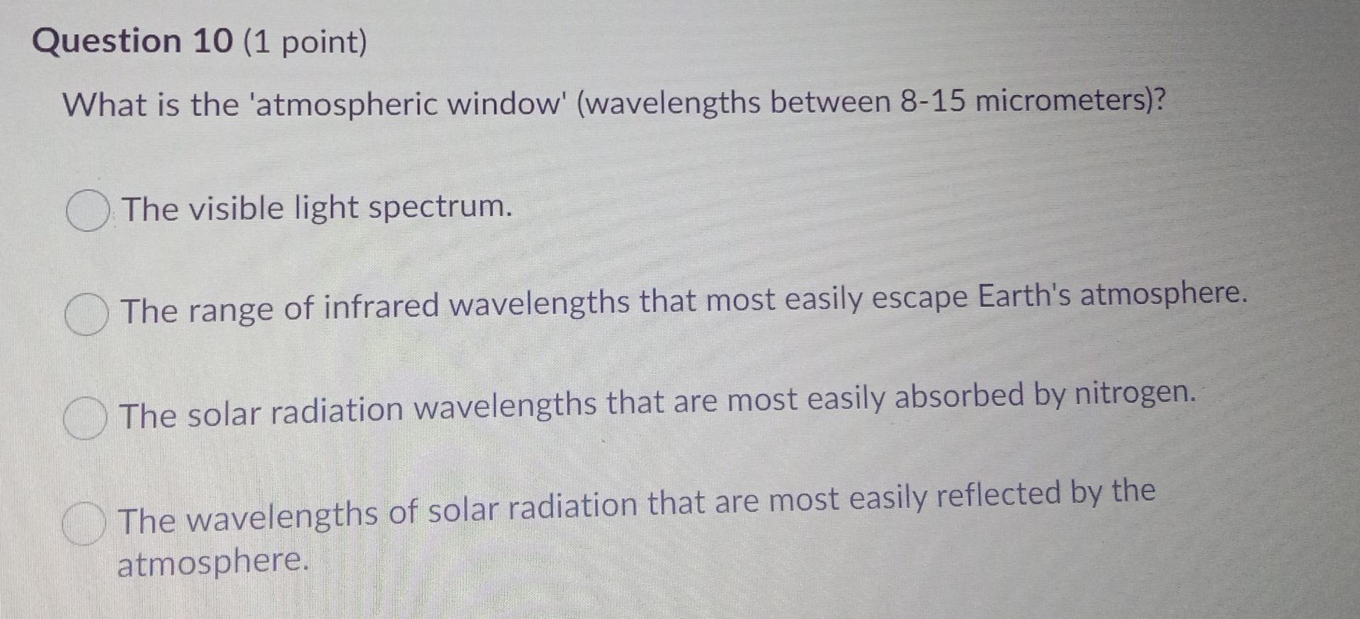 Solved Question 10 (1 point) What is the 'atmospheric | Chegg.com