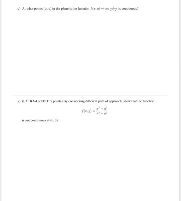 Solved Problem 5. (10 points) Limits and continuity Find the | Chegg.com