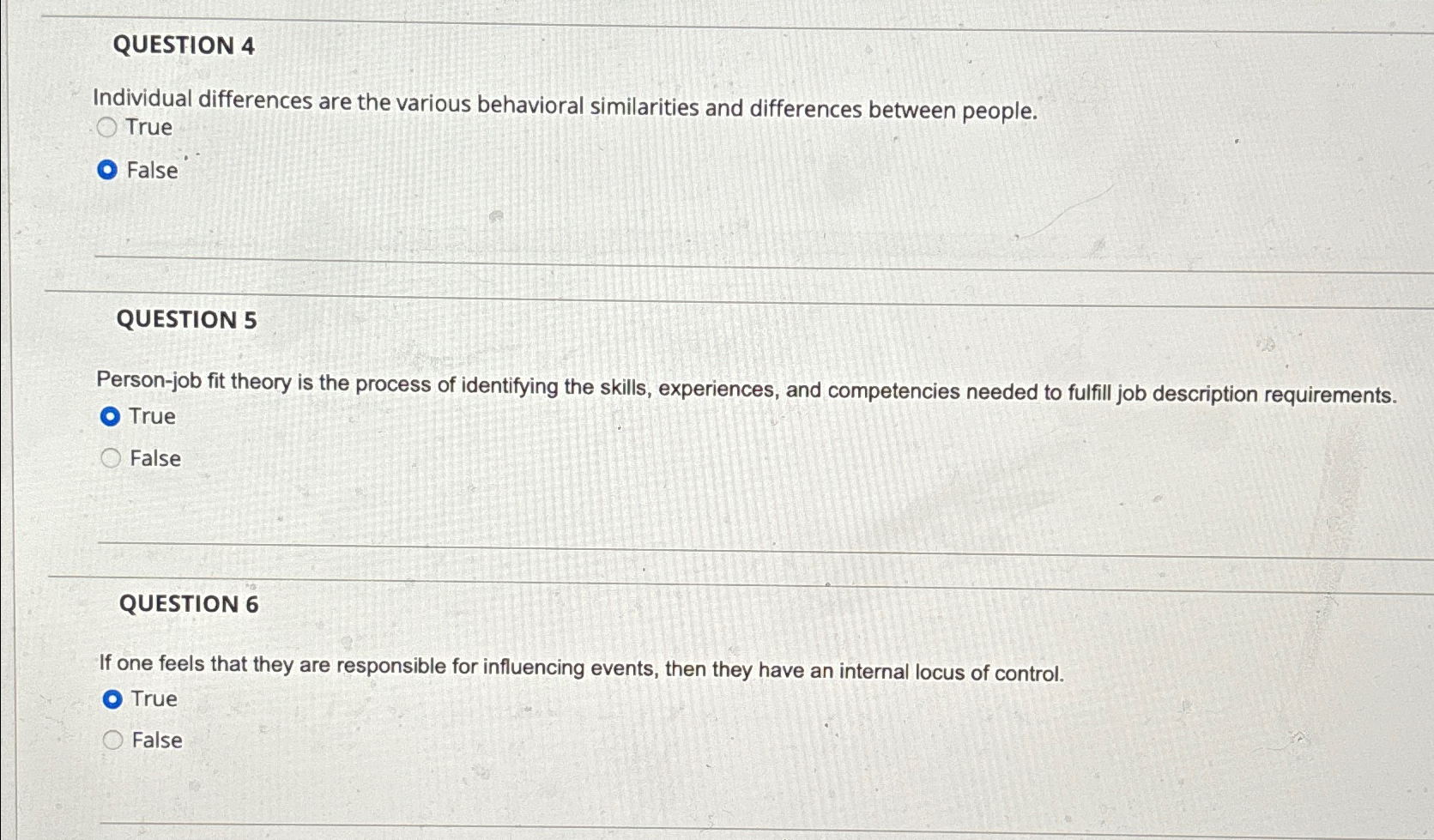 Solved QUESTION 4Individual differences are the various | Chegg.com
