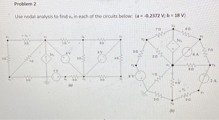 Solved Use nodal analysis to find vx in each of the circuits | Chegg.com