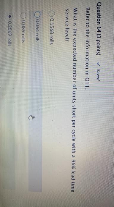 Solved Question 11 (2 points) Saved A store in St. John's | Chegg.com