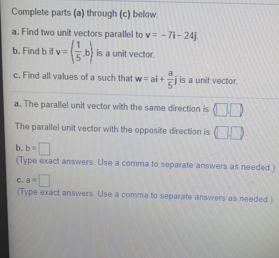 Solved Complete parts (a) through (c) below. a. Find two | Chegg.com