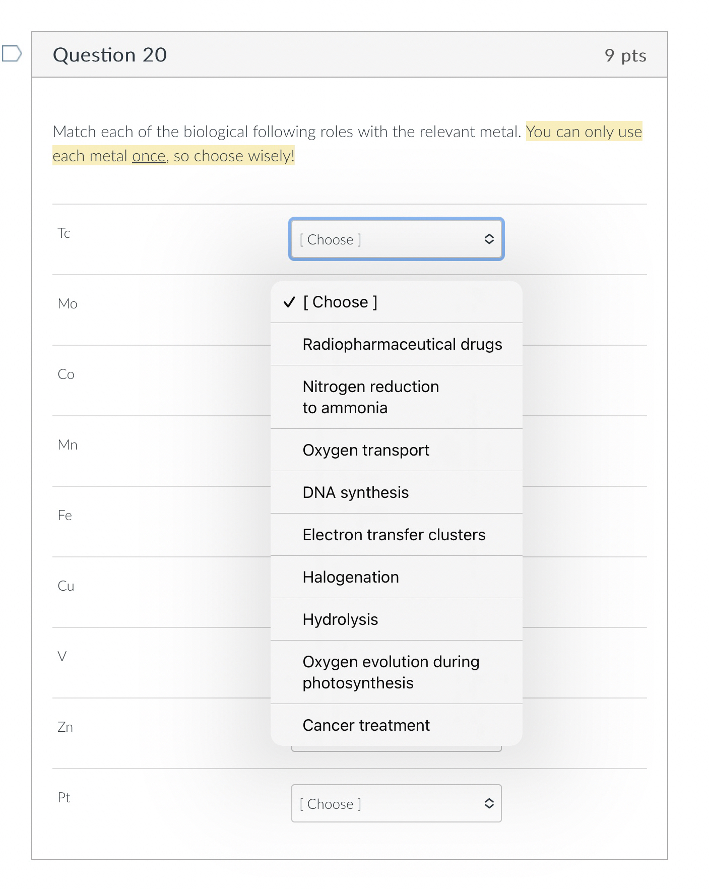 Solved Question 209 ﻿ptsMatch each of the biological | Chegg.com
