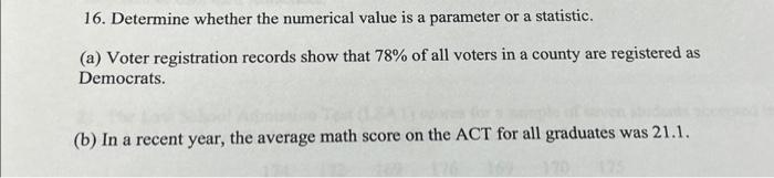 Solved 16. Determine whether the numerical value is a | Chegg.com