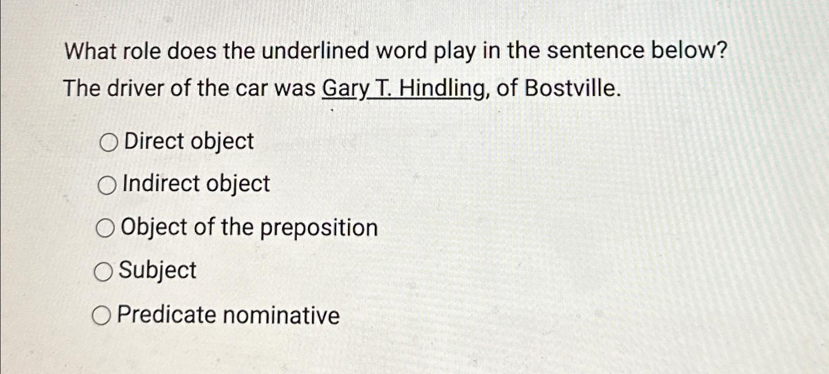 Solved What role does the underlined word play in the | Chegg.com