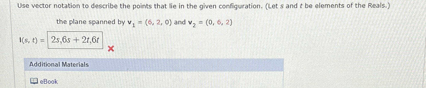 Solved Use vector notation to describe the points that lie | Chegg.com
