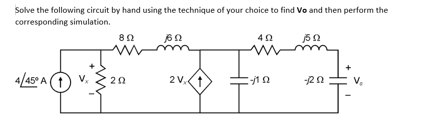 Solved Solve the following circuit by hand using the | Chegg.com