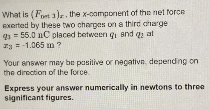 Solved What is (Fnet 3)ą, the x-component of the net force | Chegg.com