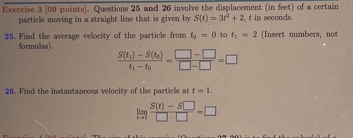 Solved Exercise 3 [09 points]. Questions 25 and 26 involve | Chegg.com