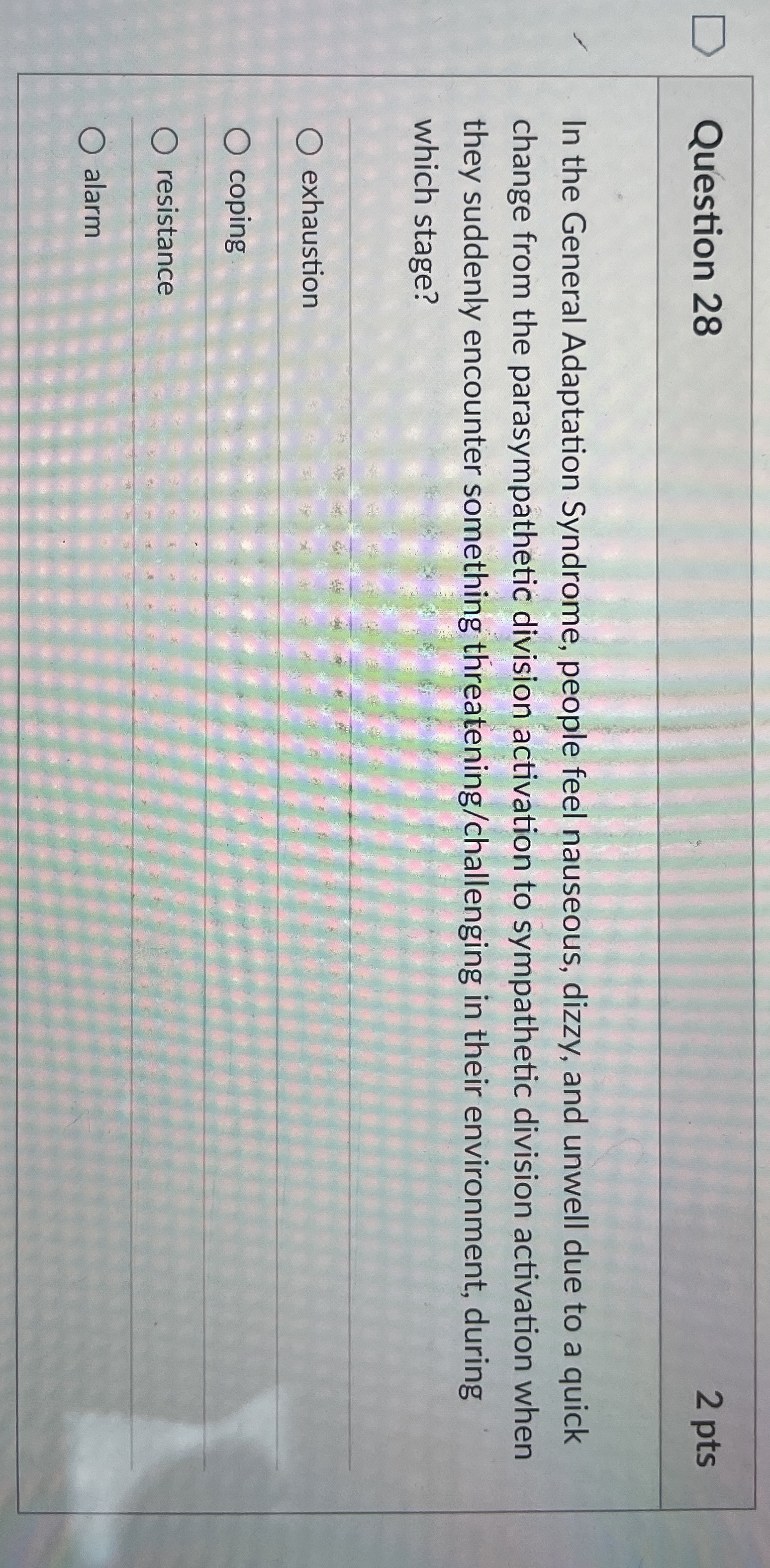 High Quality SOLUTION Question 282 ﻿ptsIn the General Adaptation Syndrome, | Chegg.com