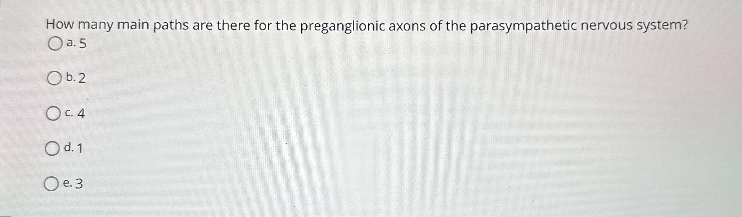 Solved How many main paths are there for the preganglionic | Chegg.com
