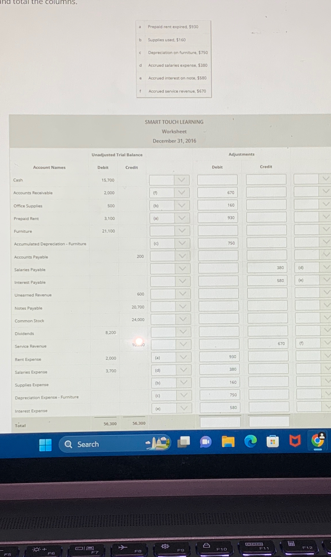 Solved \table[[a,Prepaid rent expired, $930 | Chegg.com