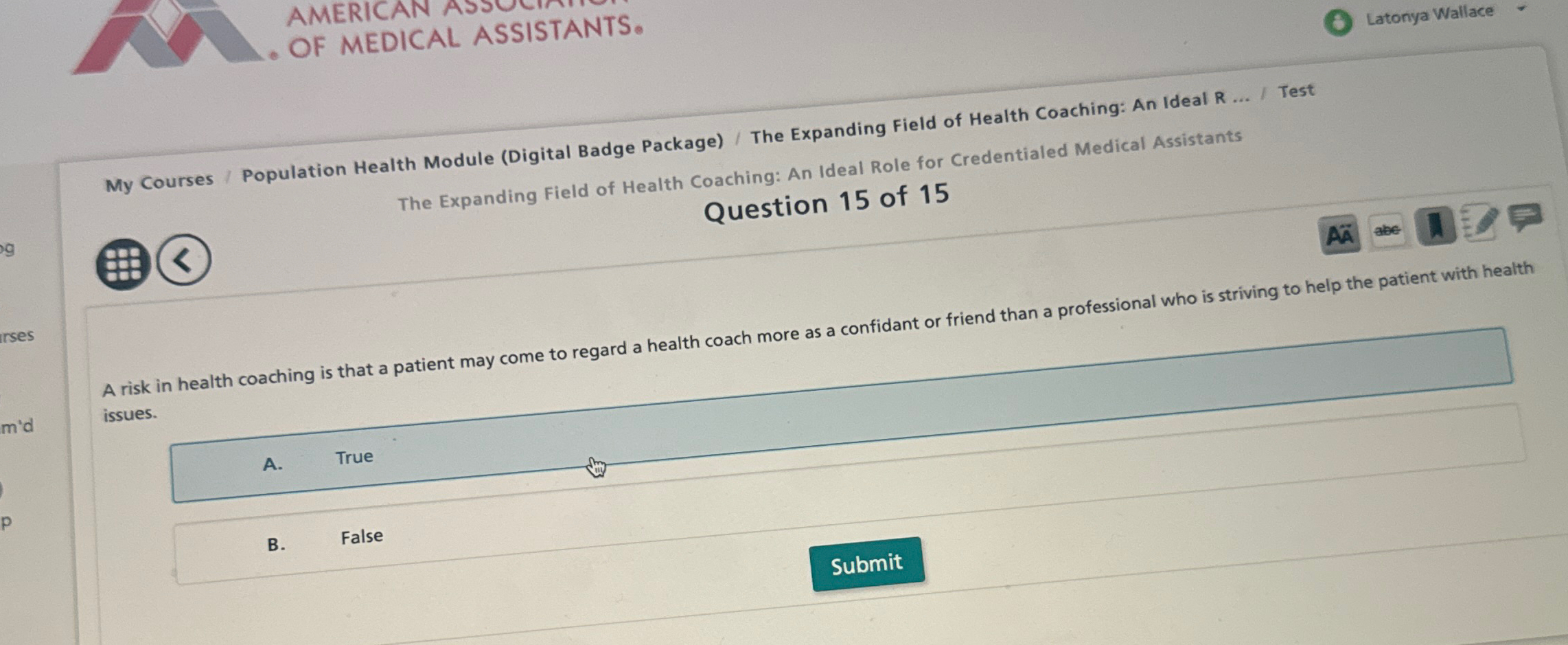 Solved Latonya WallaceMy Courses Population Health Module | Chegg.com