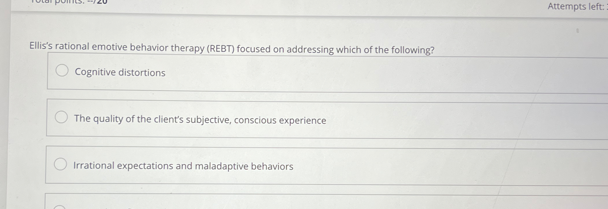 Solved Ellis's rational emotive behavior therapy (REBT) | Chegg.com