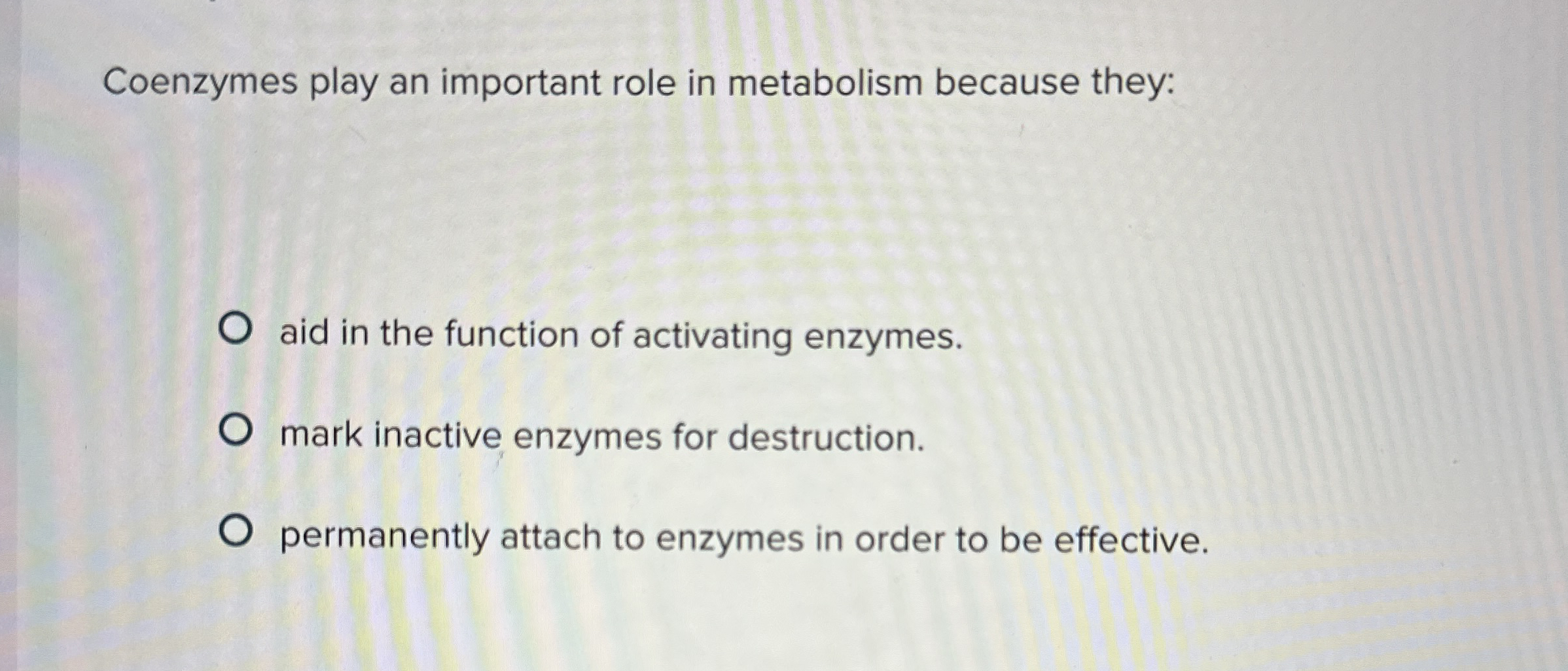 Solved Coenzymes play an important role in metabolism | Chegg.com