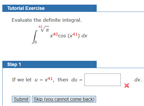 Solved Tutorial ExerciseEvaluate the definite | Chegg.com