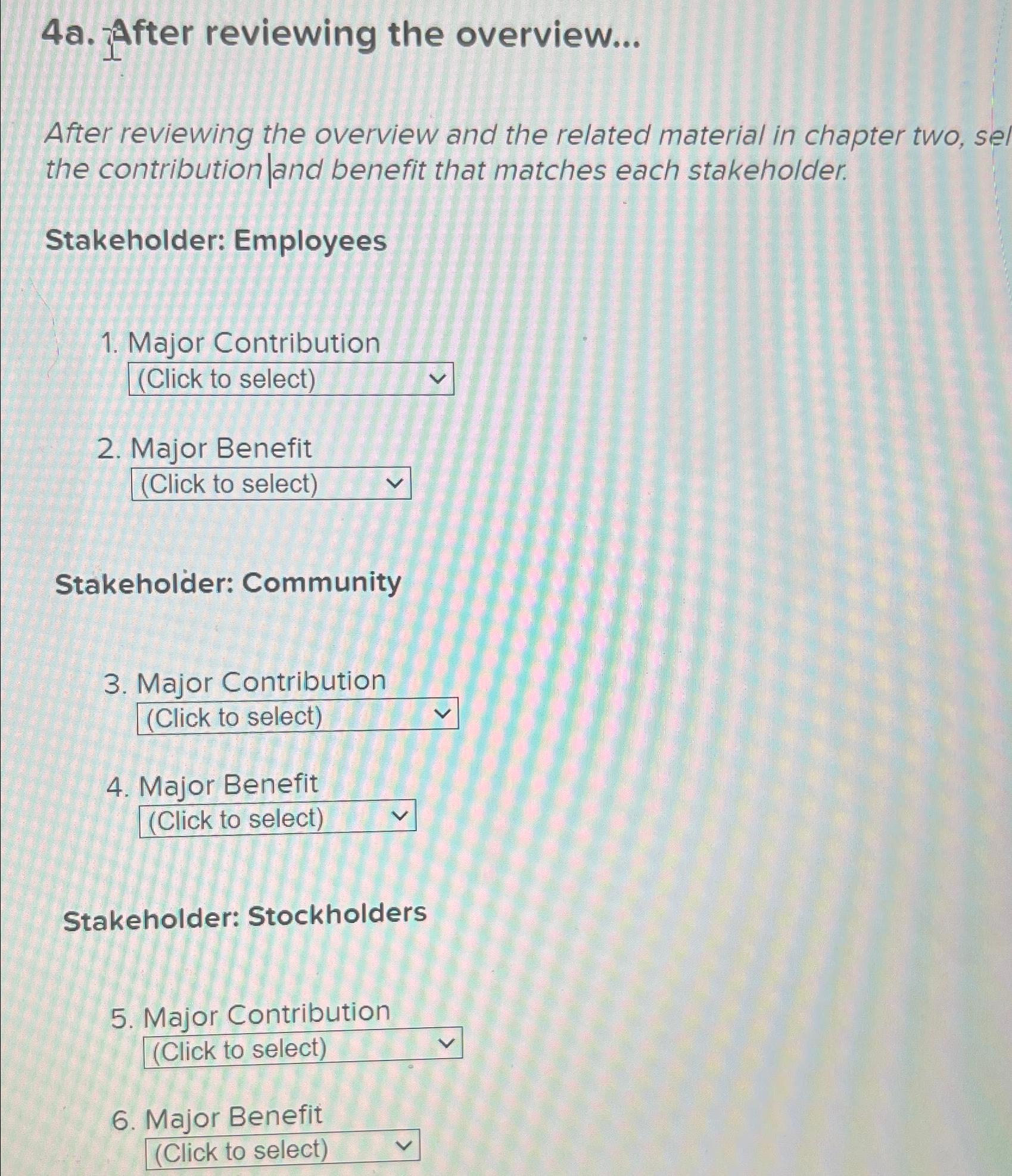 Solved 4a. ﻿After reviewing the overview...After reviewing | Chegg.com