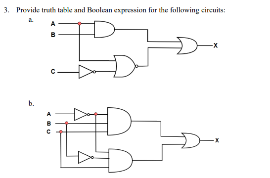 Solved Provide truth table and Boolean expression for the | Chegg.com