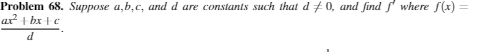 Solved Problem 68. ﻿Suppose a,b,c, ﻿and d ﻿are constants | Chegg.com