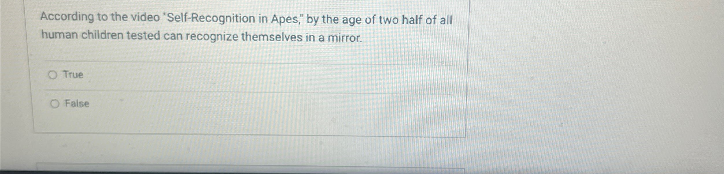 Solved According To The Video Self Recognition In Apes By