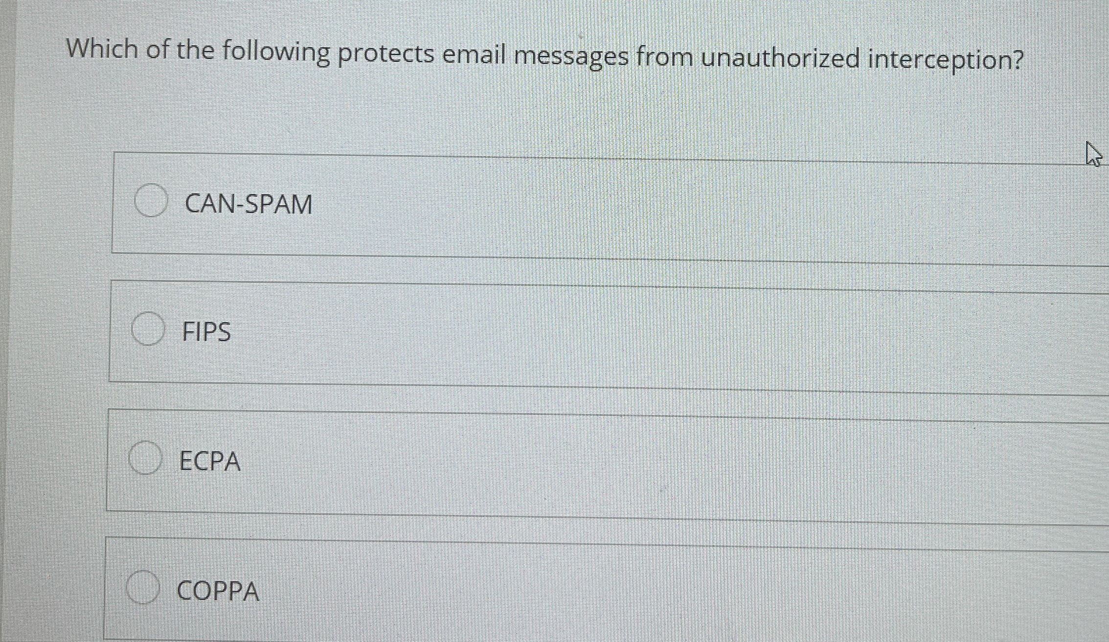 Solved Which of the following protects email messages from | Chegg.com