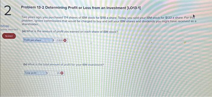 Solved Problem 13-2 Determining Profit or Loss from an | Chegg.com