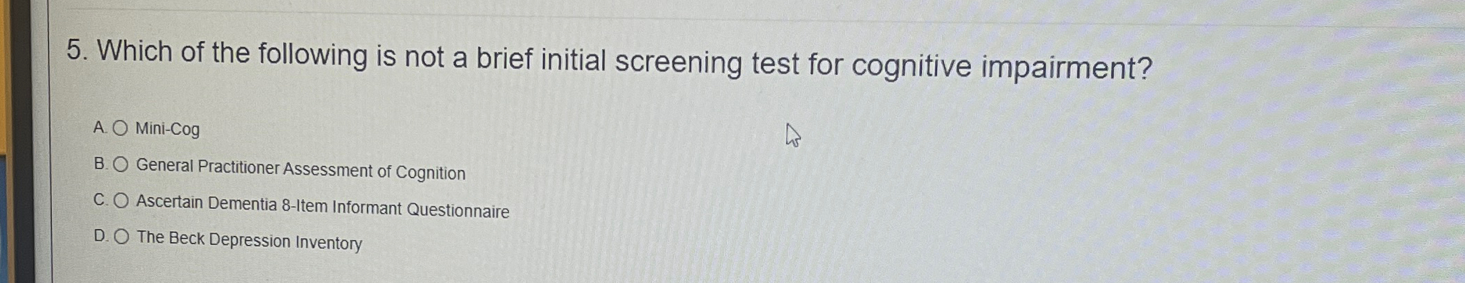 Solved Which of the following is not a brief initial | Chegg.com