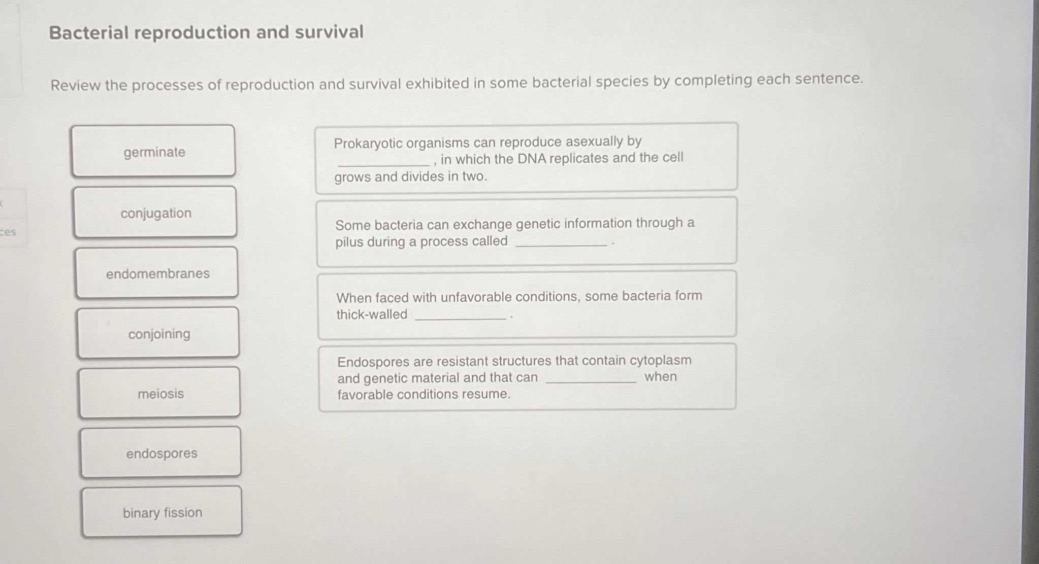 Solved Bacterial reproduction and survivalReview the | Chegg.com