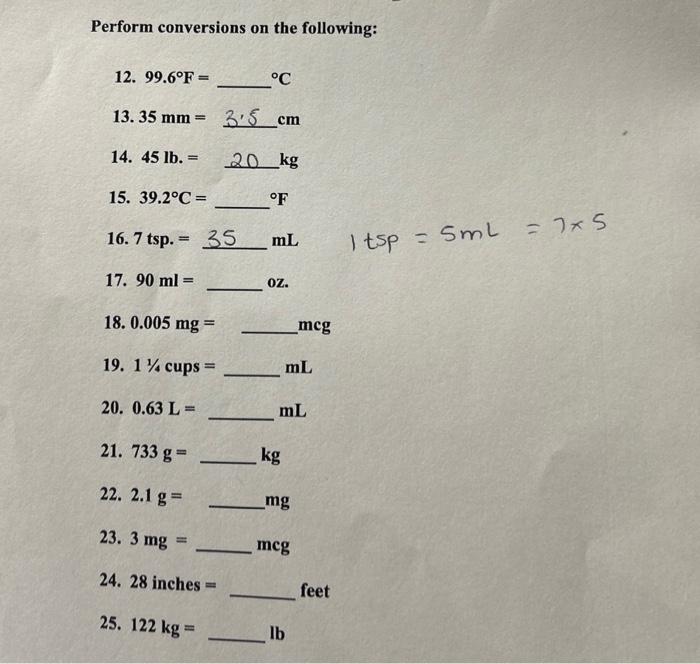 Solved Perform conversions on the following: 12. 99.6∘F= ∘C | Chegg.com